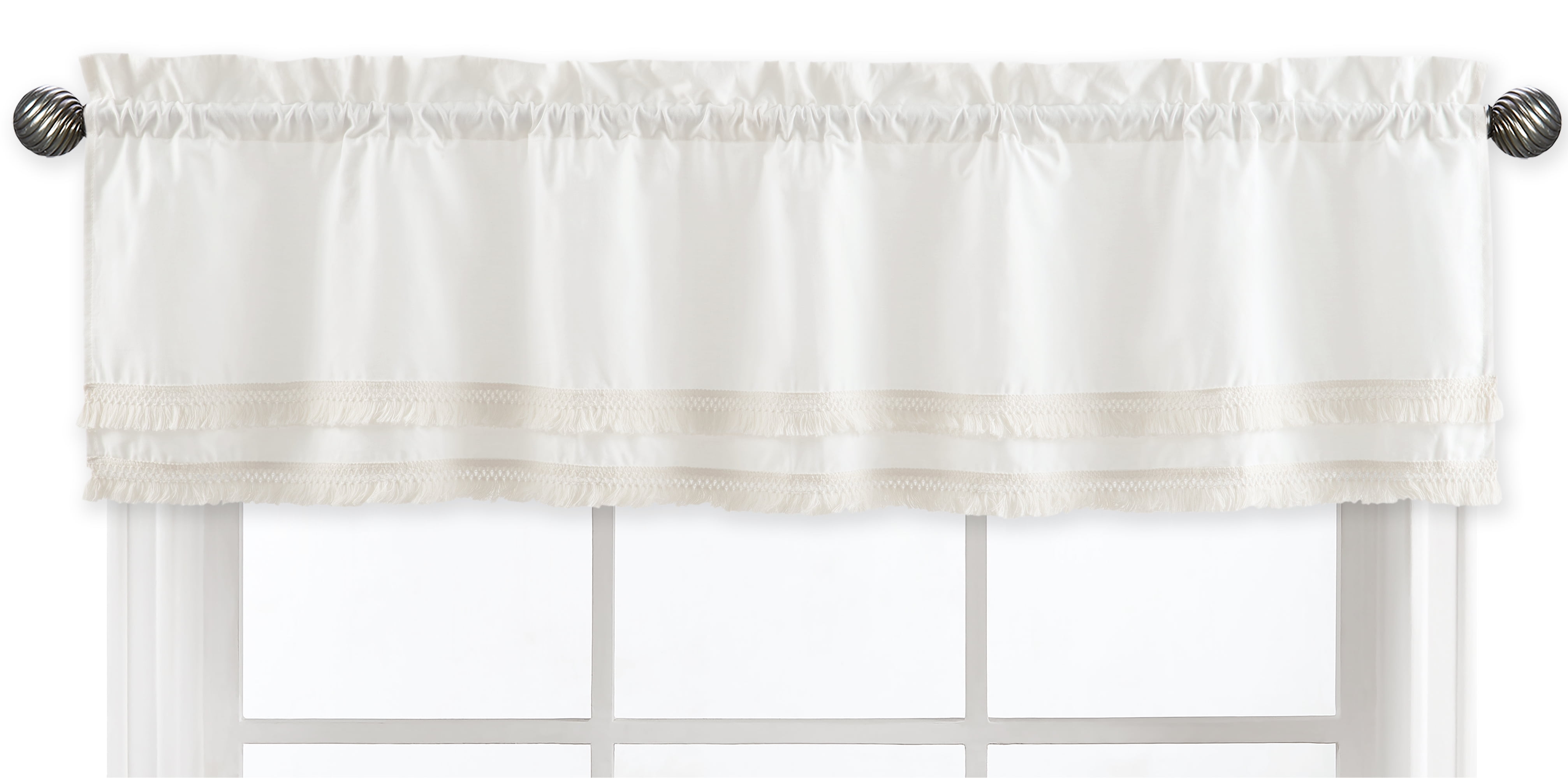 Diamond Tuft Ivory Fringe 54" Window Valance by Sweet Jojo Designs ...