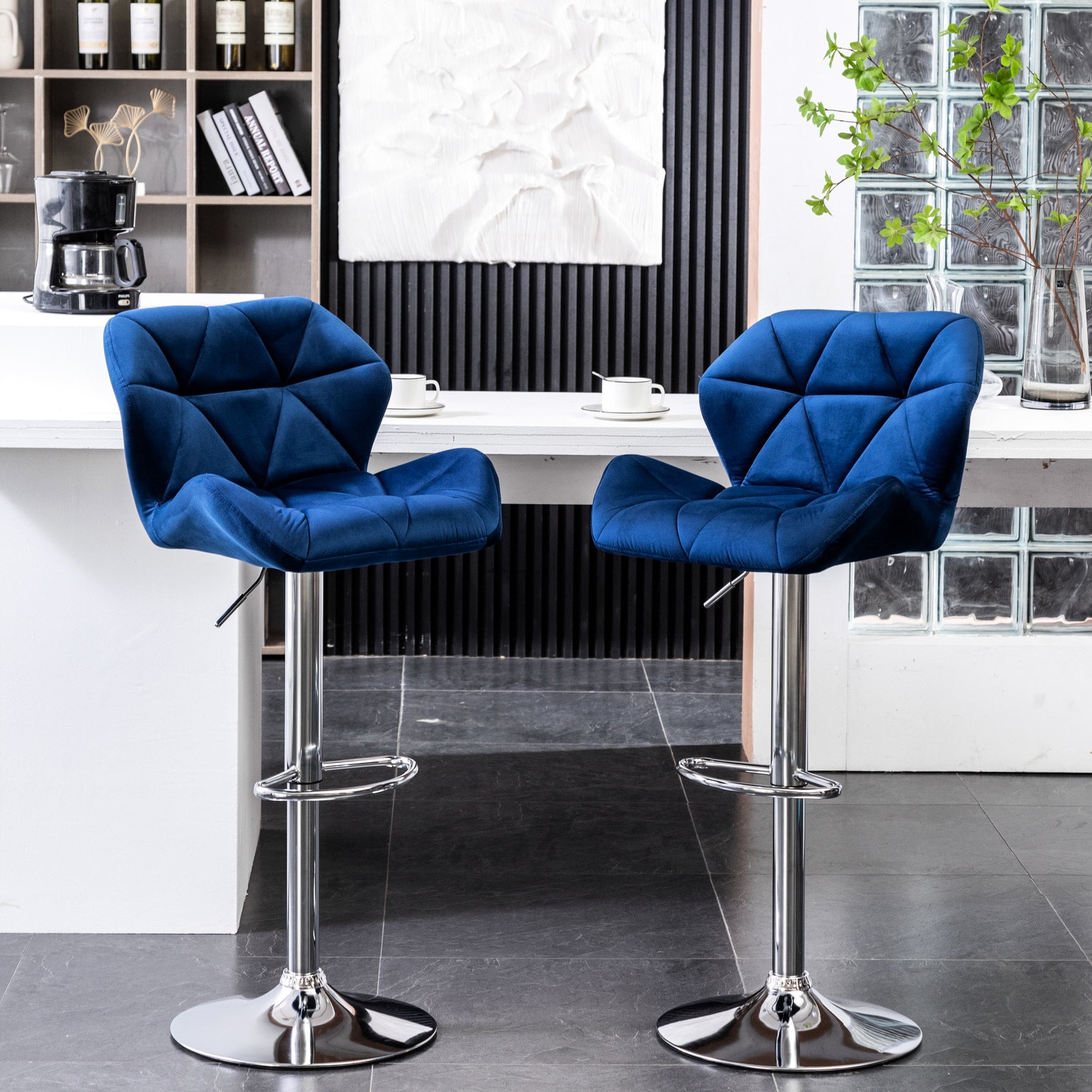 Diamond Tufted Design - Swivel and Height Tweak - Rooftop Bar - Set of ...