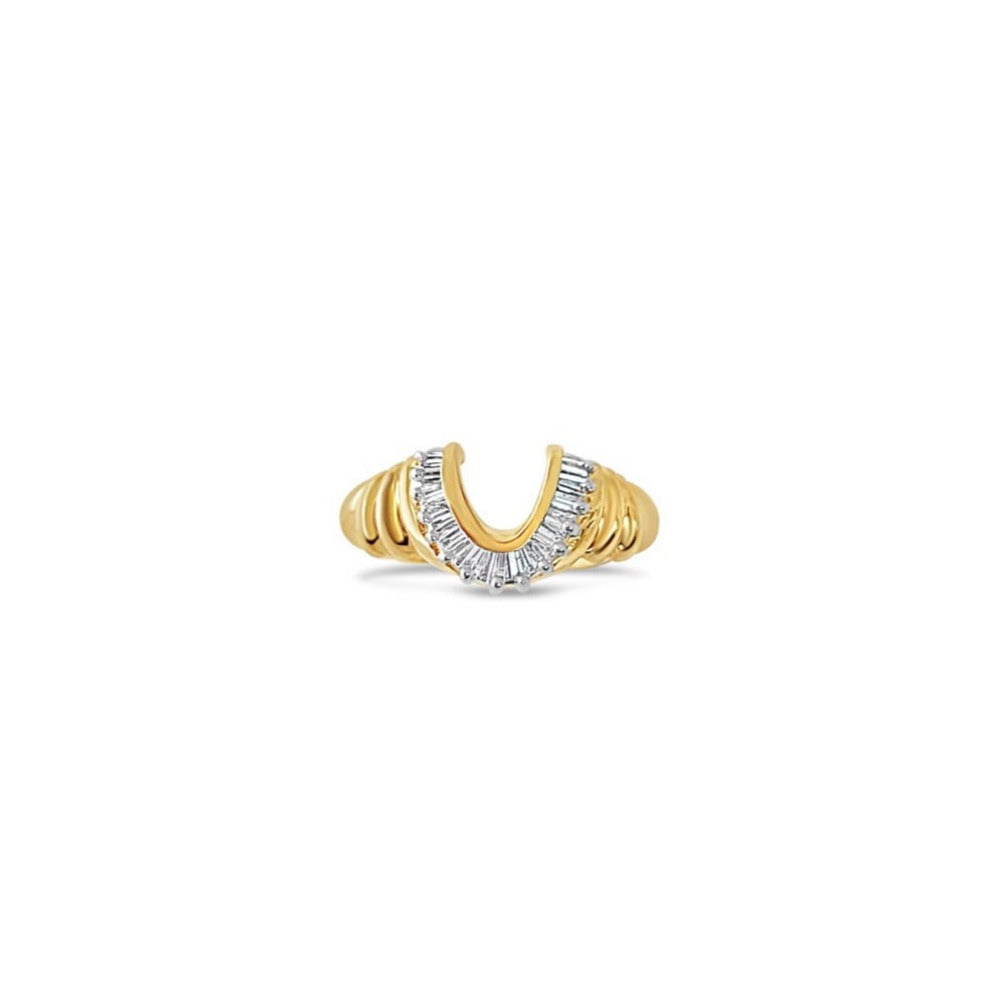 Diamond 'U' Shaped Baguette Engagement Ring Wrap/Enhancer - Walmart.com