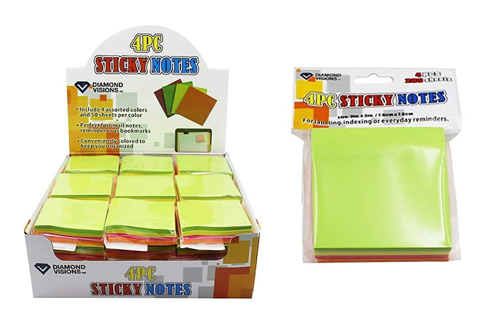 Diamond Visions 11-1683 MultiColor Sticky Note Set MultiPack 800 Sticky ...