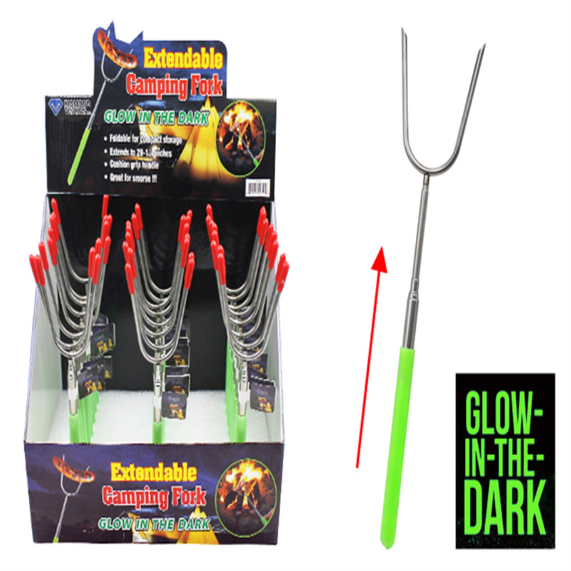 Diamond Visions Glow in the Dark Extendable Camping Fork 1 pk - Walmart.com
