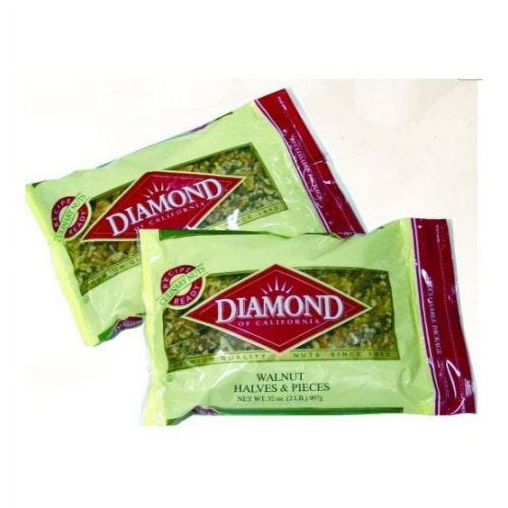 Diamond Walnut Halve and Pieces, 2 Pound Visibility Bag -- 12 per case ...