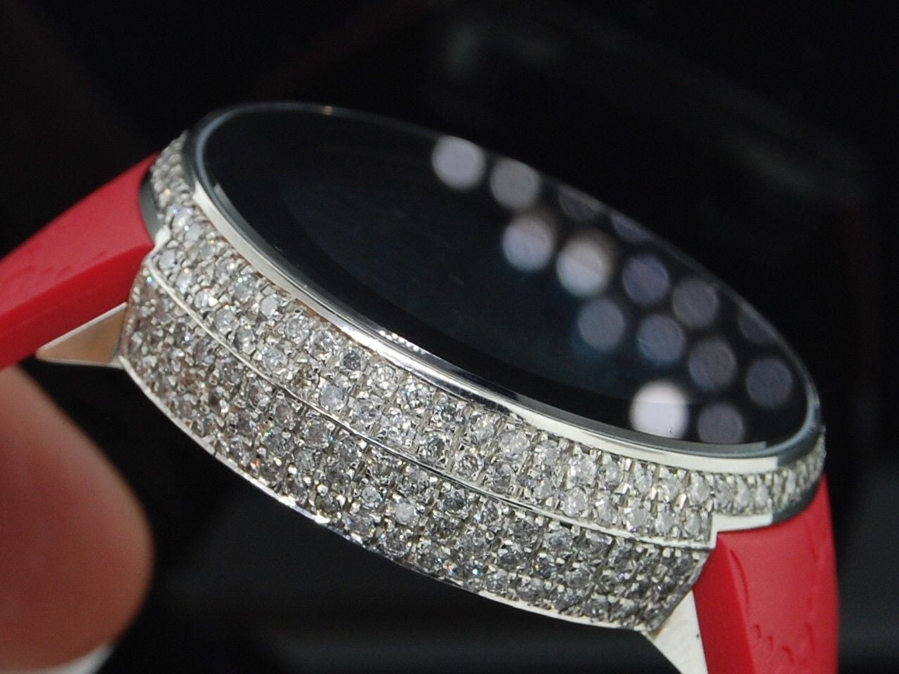 Diamond Watch YA114212 Custom Full Case Digital Red I- Band 4 CT ...