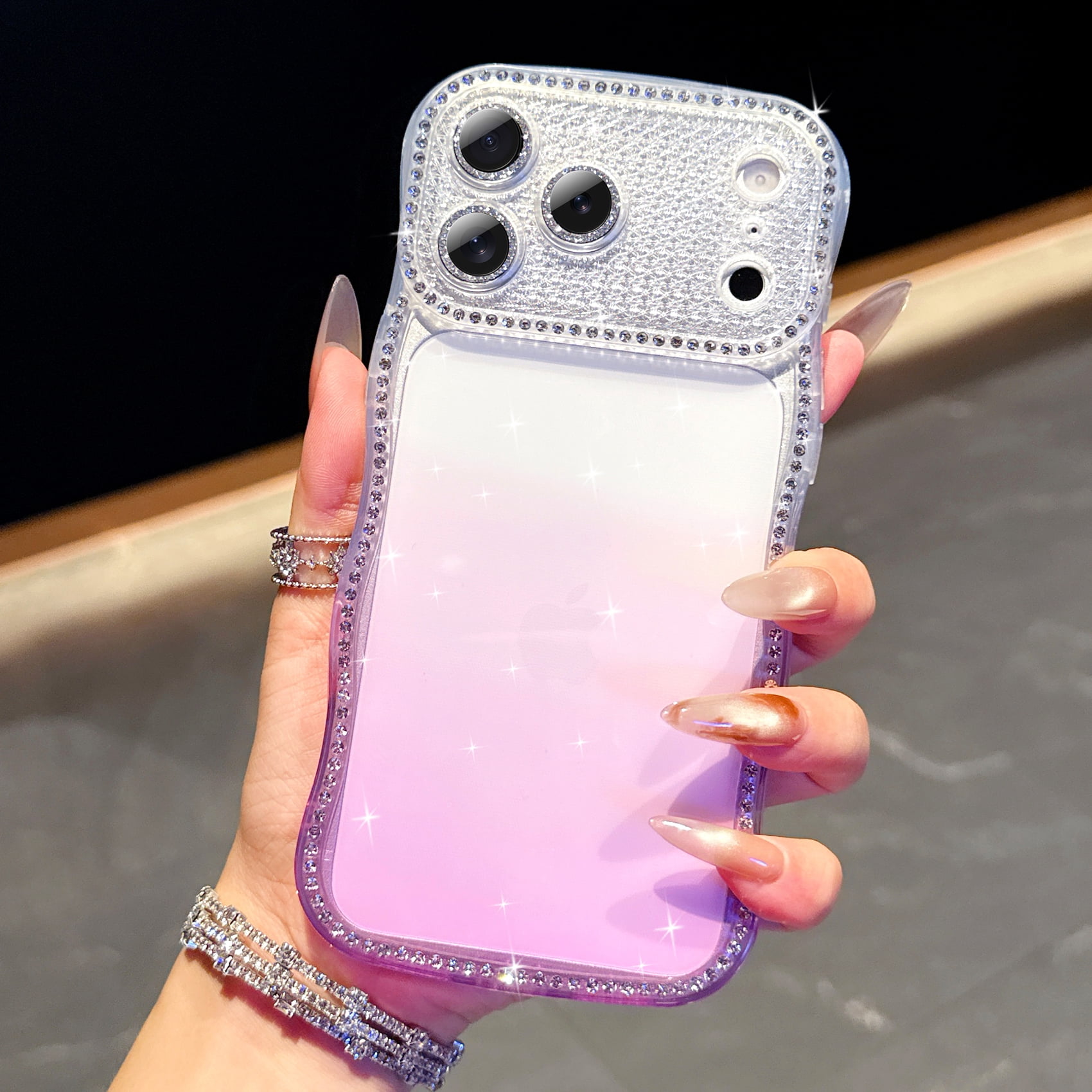 Diamond Wave Frame + Gradient Color Back Case for iPhone 14 Pro Max ...