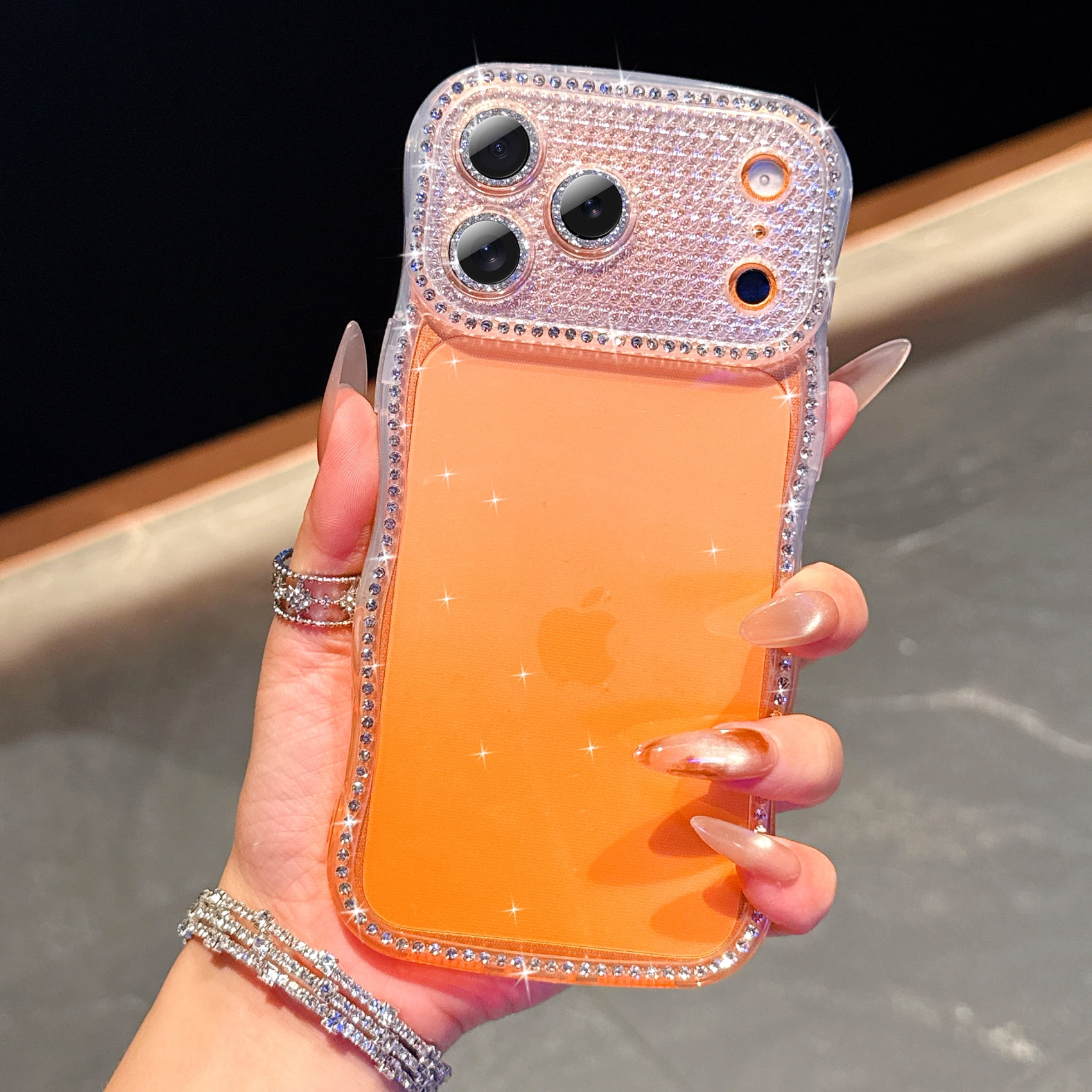 Diamond Wave Frame + Gradient Color Back Case for iPhone 15 Plus with ...