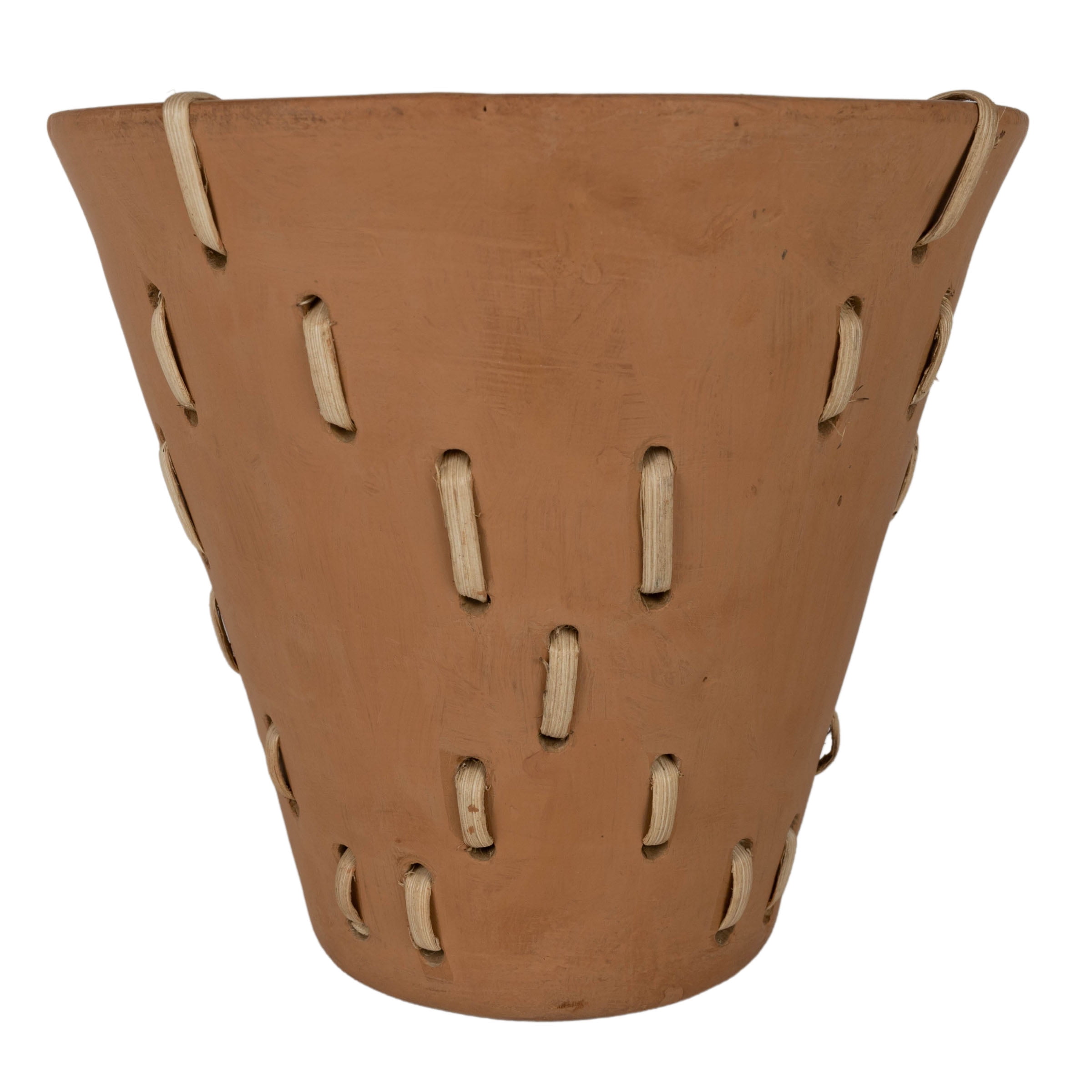 Diamond Weave Terracotta & Cane Planter - Foreside Home & Garden ...