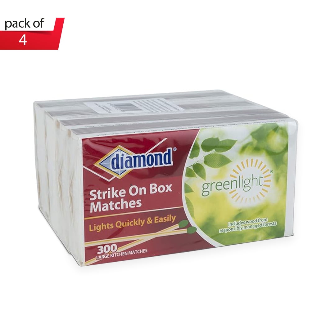 Diamond Wooden Matches, Kitchen Matches, Strike on Box Matches, 4 Boxes ...