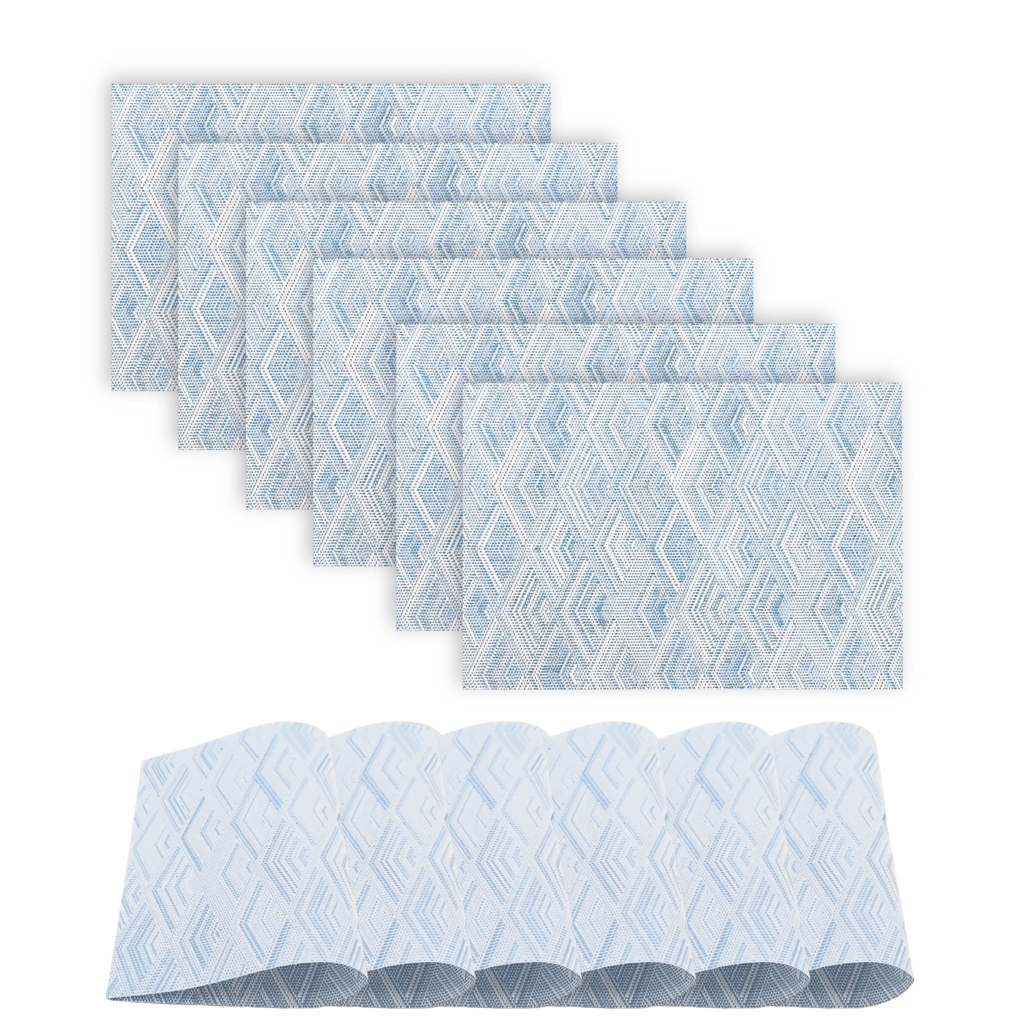 Diamond Woven Vinyl Placemats With Diamond Woven Design Reversible 13 x ...