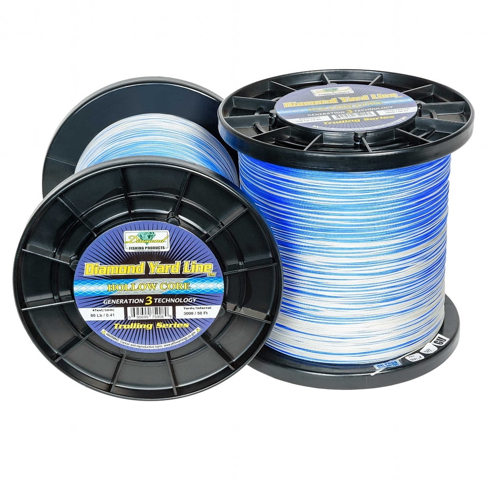 Diamond Yard Line Trolling Series Hollow Core 16X Blue,Grey 80# Braid ...