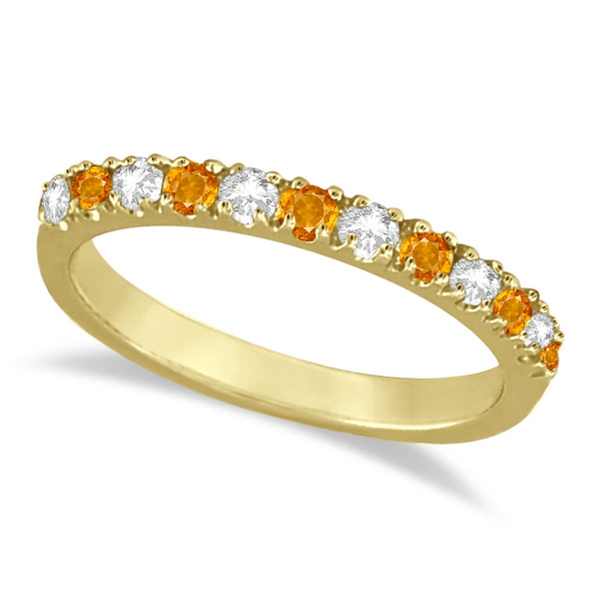 Diamond and Citrine Ring Guard Stackable Band 14k Yellow Gold (0.32ct) - Walmart.com