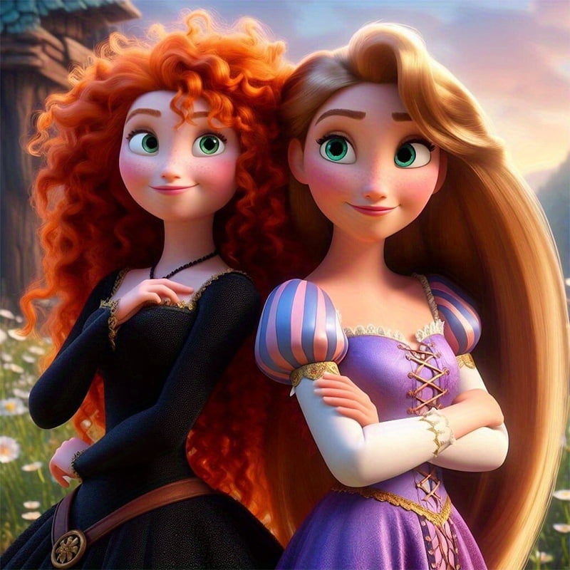 Diamond art painting, long haired princess Merida's brave legend all ...