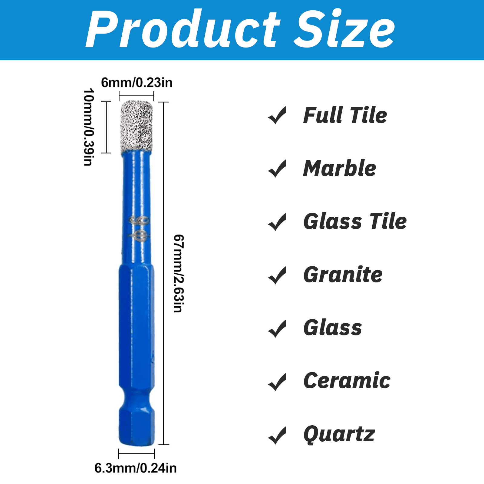 Diamond drill bit 6mm, BRSCHNITT diamond hole saw drill bit, used for ...