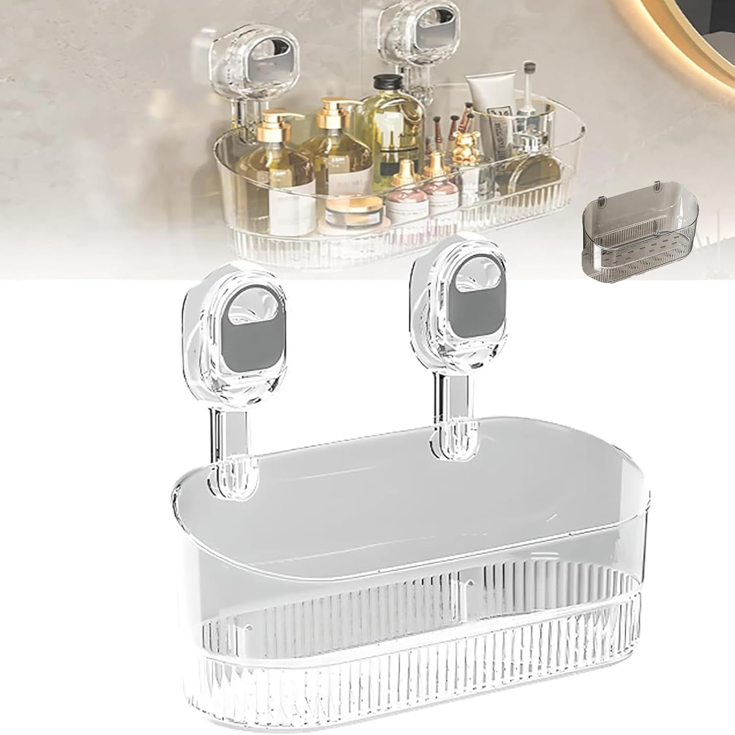 Diamond free bathroom suction storage box -2026 new large capacity ...