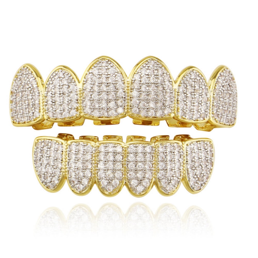 Diamond ladies 18K gold-plated hip-hop diamonds men and women gold ...