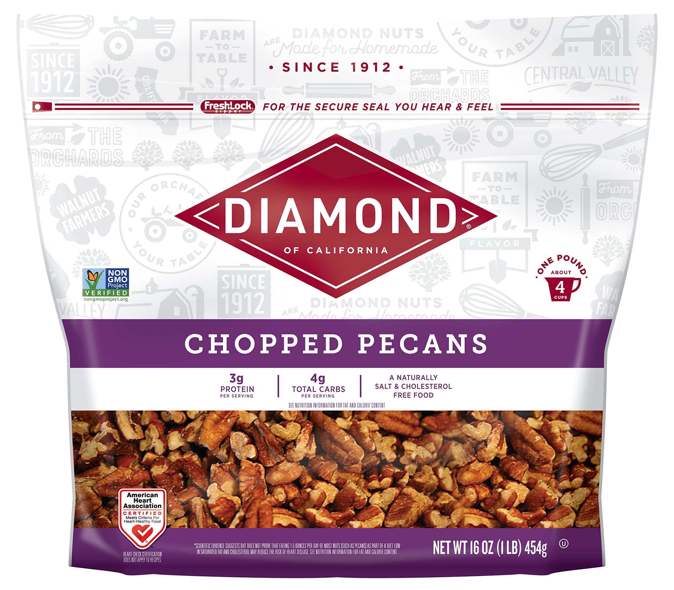 Diamond of California Chopped DNF2 Pecans, 16 oz, 1 Count - Walmart.com