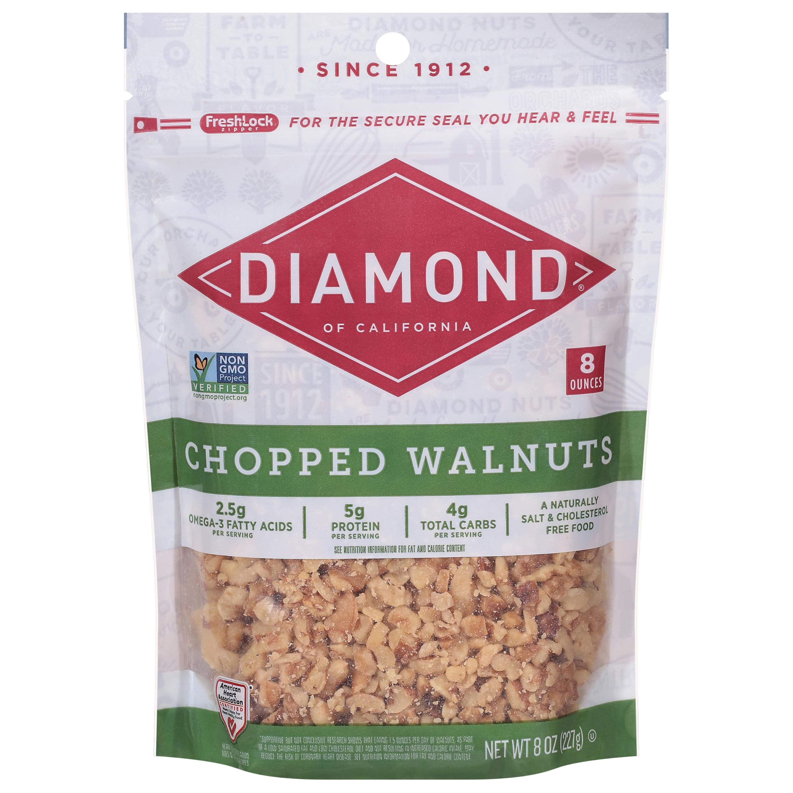 Diamond of California Chopped Walnuts, 8oz GMS - 1 Count - Walmart.com