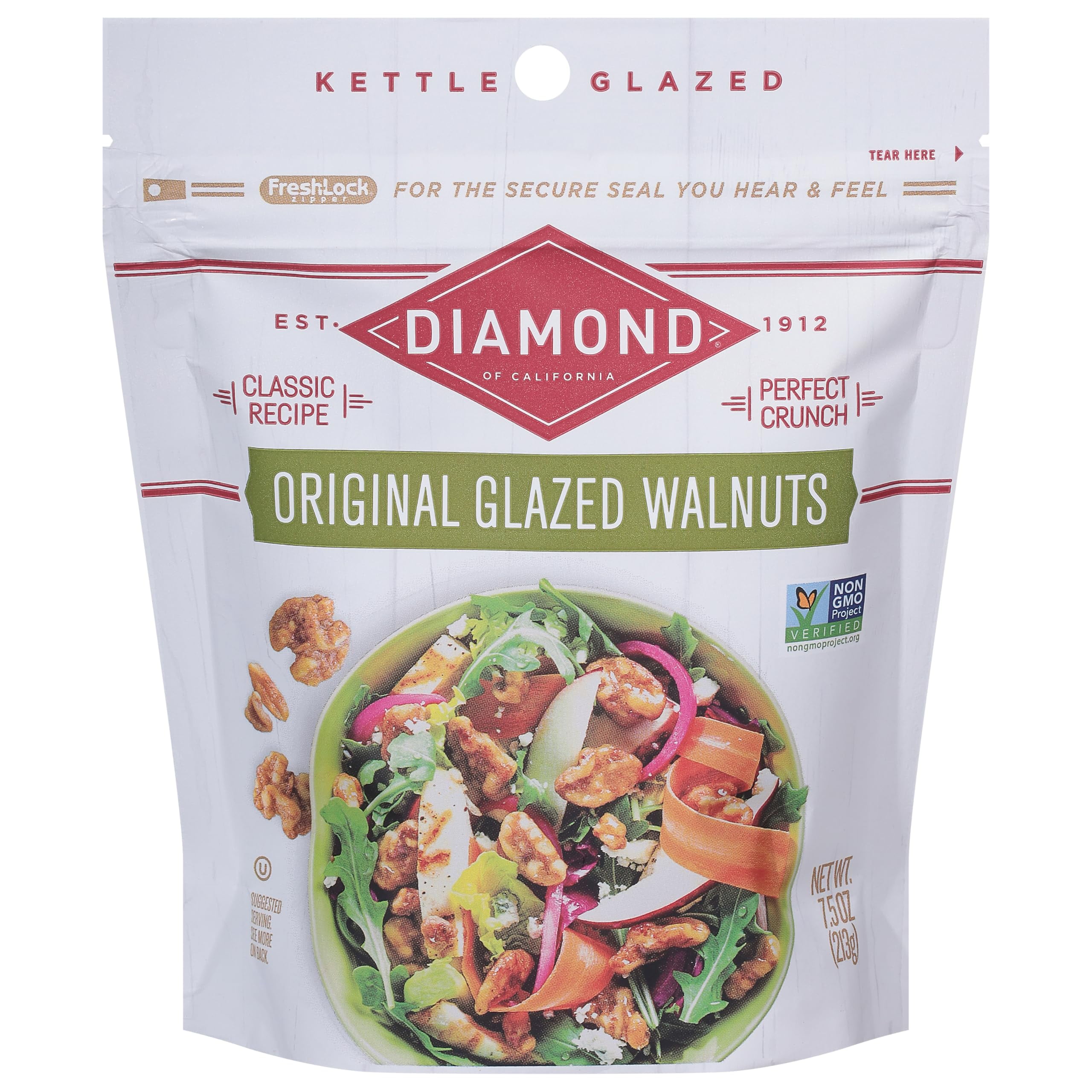 Diamond of California Original AKF18 Glazed Walnuts + Nut Toppings, 7.5 ...