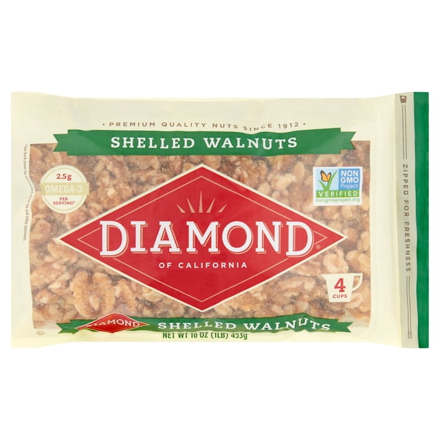 Diamond of California Shelled Walnuts, 16 Oz - Walmart.com