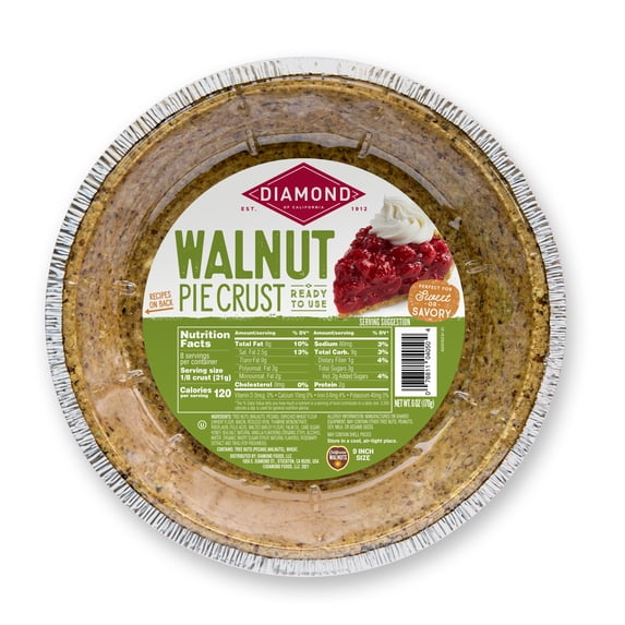 Diamond of California Walnut Pie Crust Ready to Use 6 oz - Walmart.com