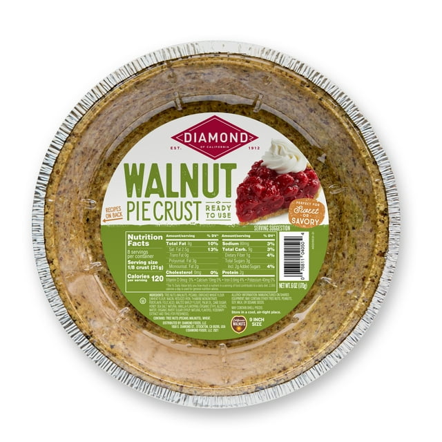 Diamond of California Whole Walnut Pie Crust, Ready to Use, 6 oz ...