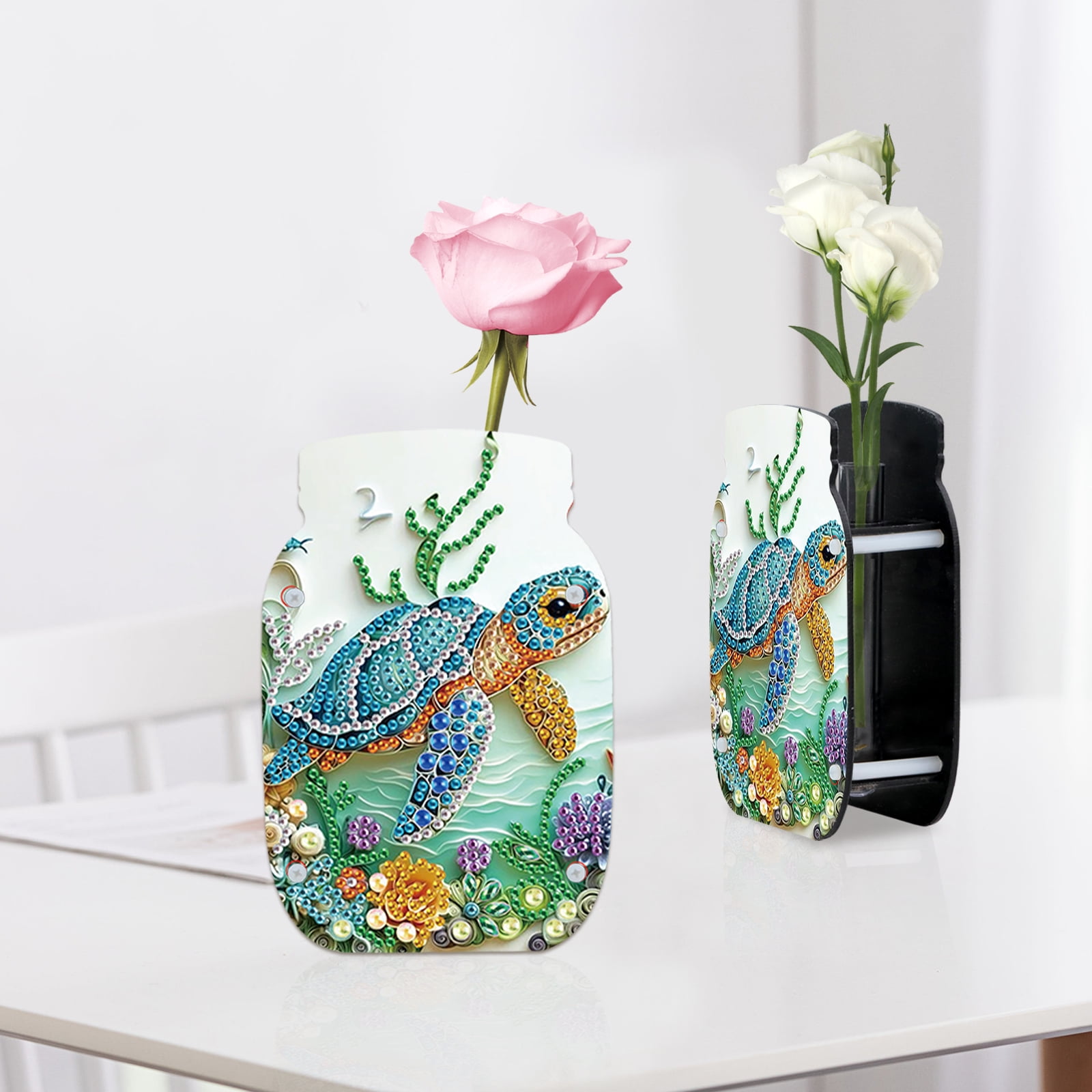 Diamond painting kit vase Turtle DIY flash diamond three-dimensional ...