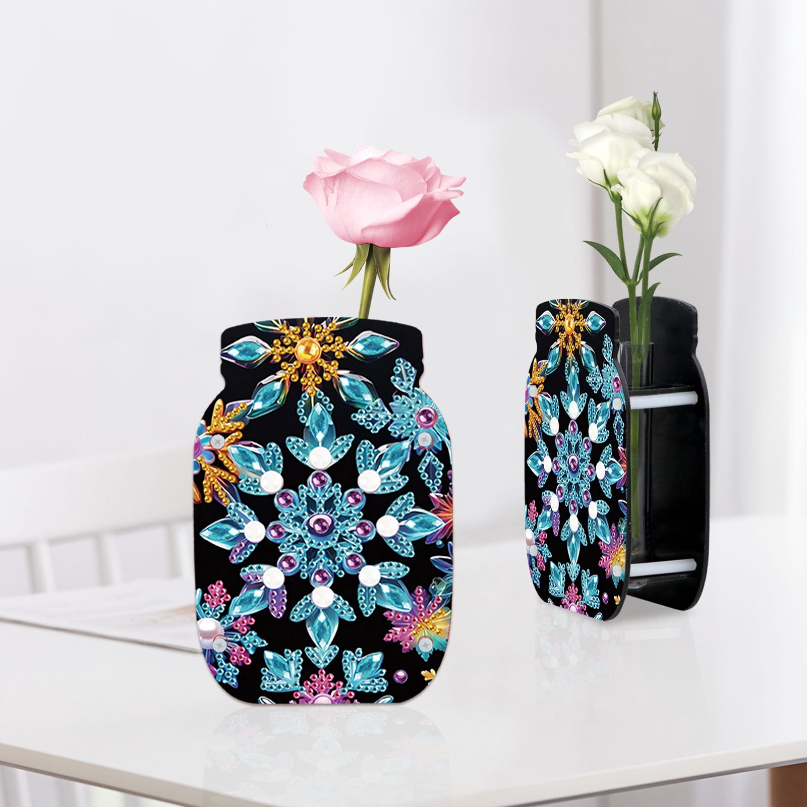 Diamond painting kit vase flowers DIY flash diamond three-dimensional ...