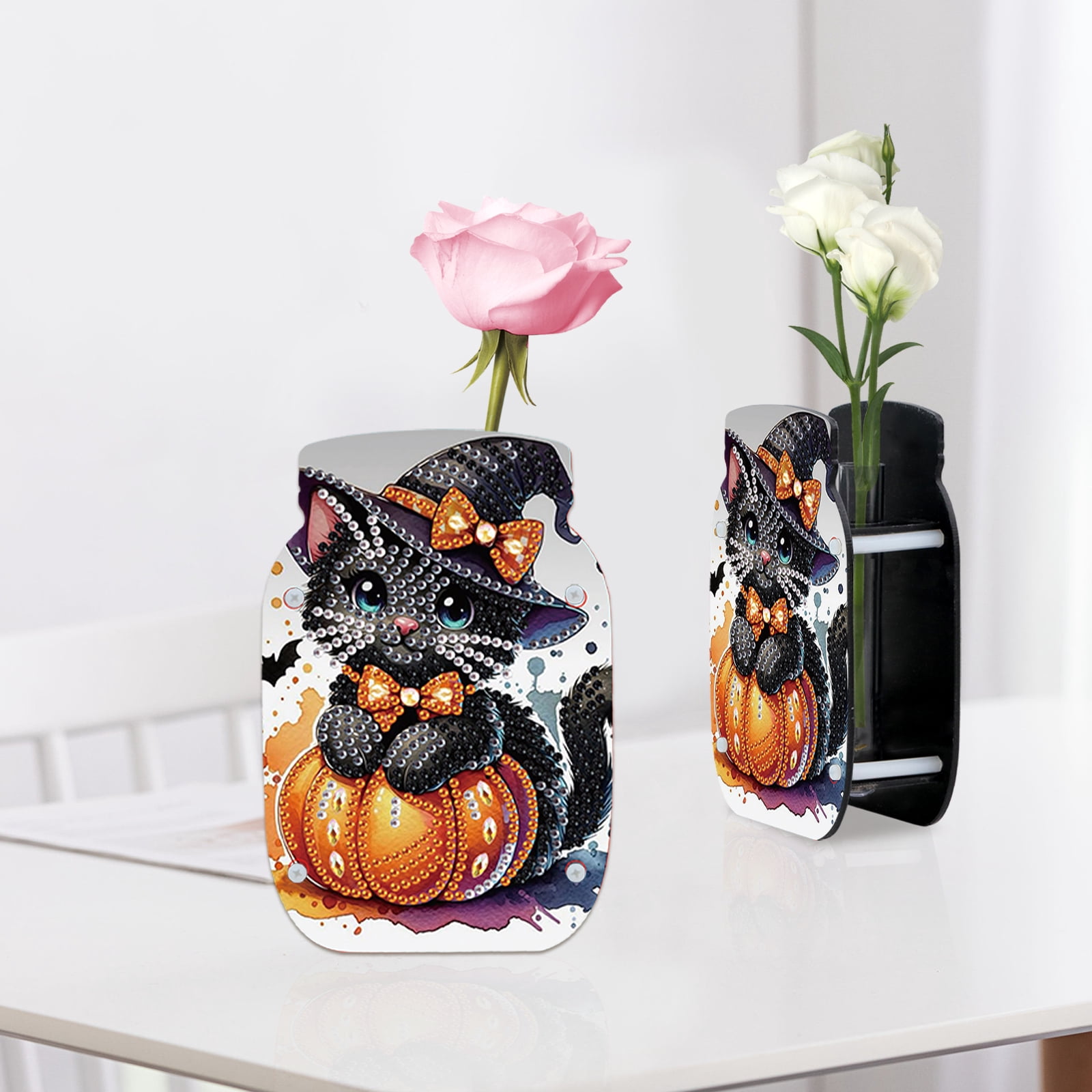 Diamond painting kit vase pumpkin cat DIY flash diamond three ...