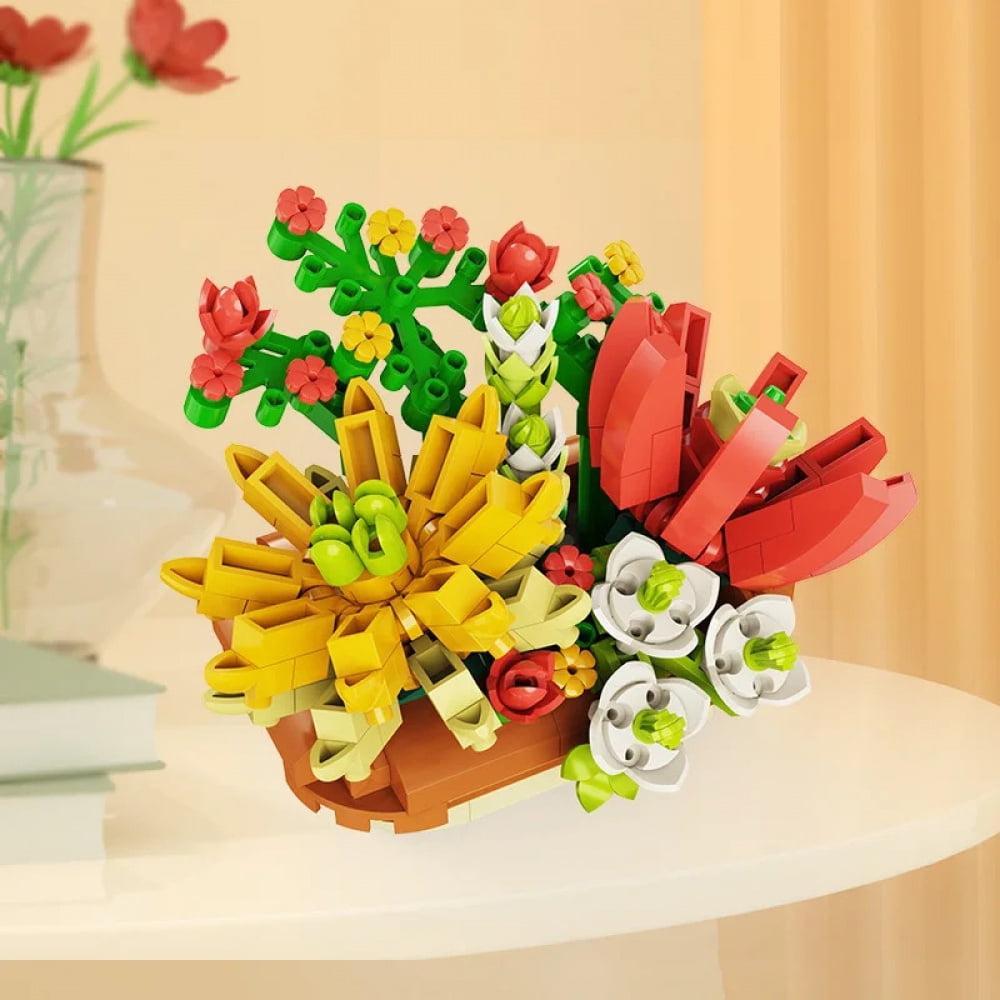 Diamond particle potted succulent building blocks bouquet creative ...