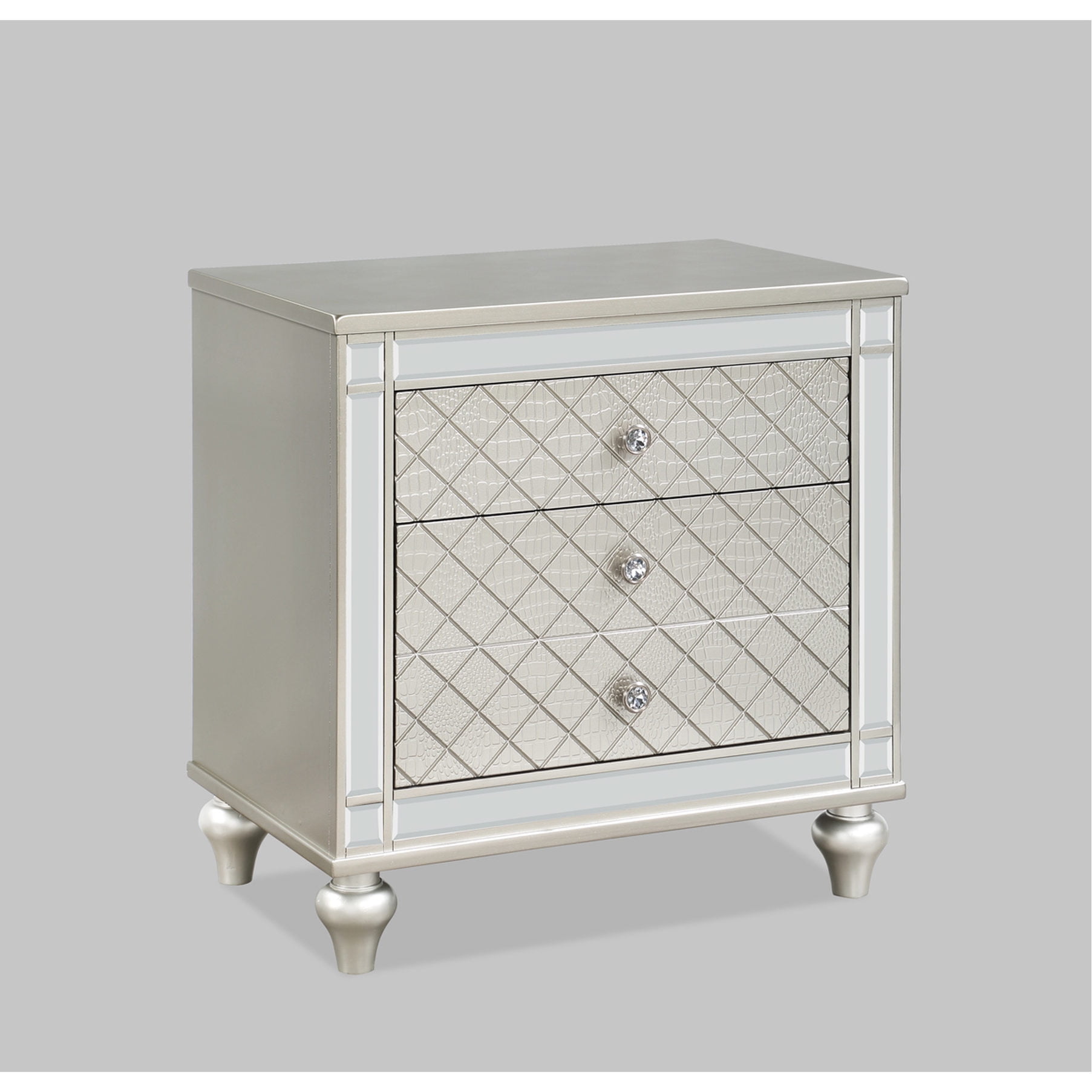 Diamond patterned fronts & beige color - Bedroom nightstand for a fresh ...