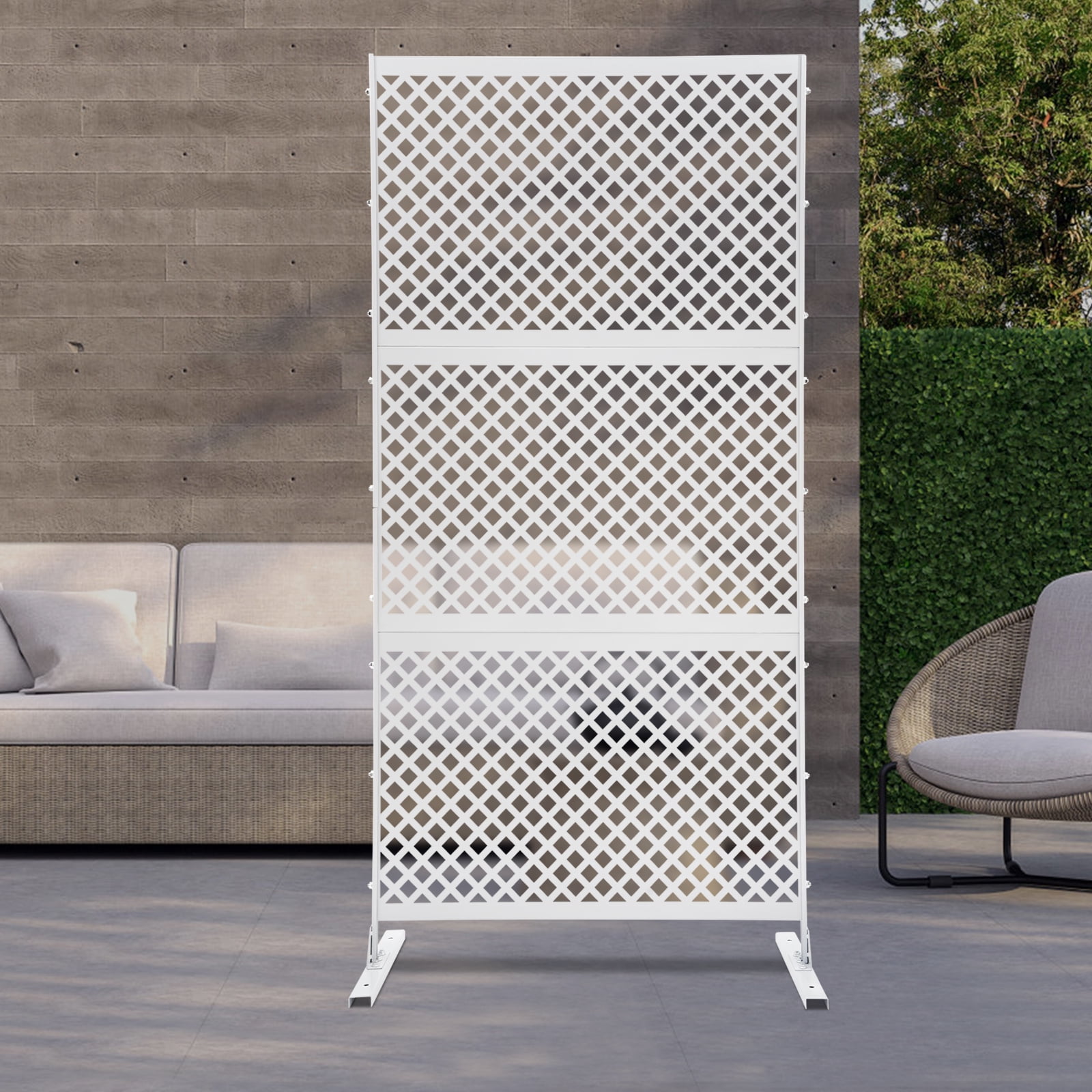 Diamond-shaped Decorative Privacy Screen, Privacy Fence Screen 3 Panels ...