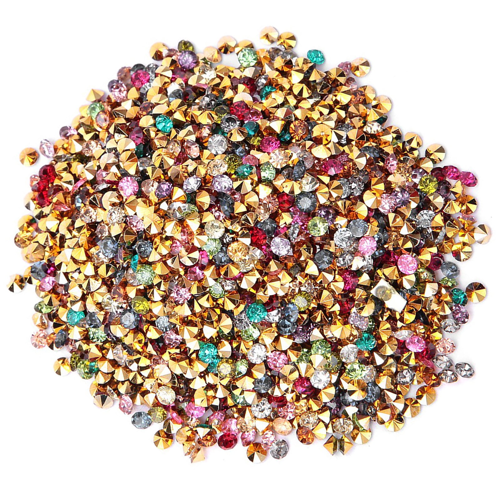 Diamond with Golden Plate Bottom Pointed Diamond(3mm Multiple Colors ...