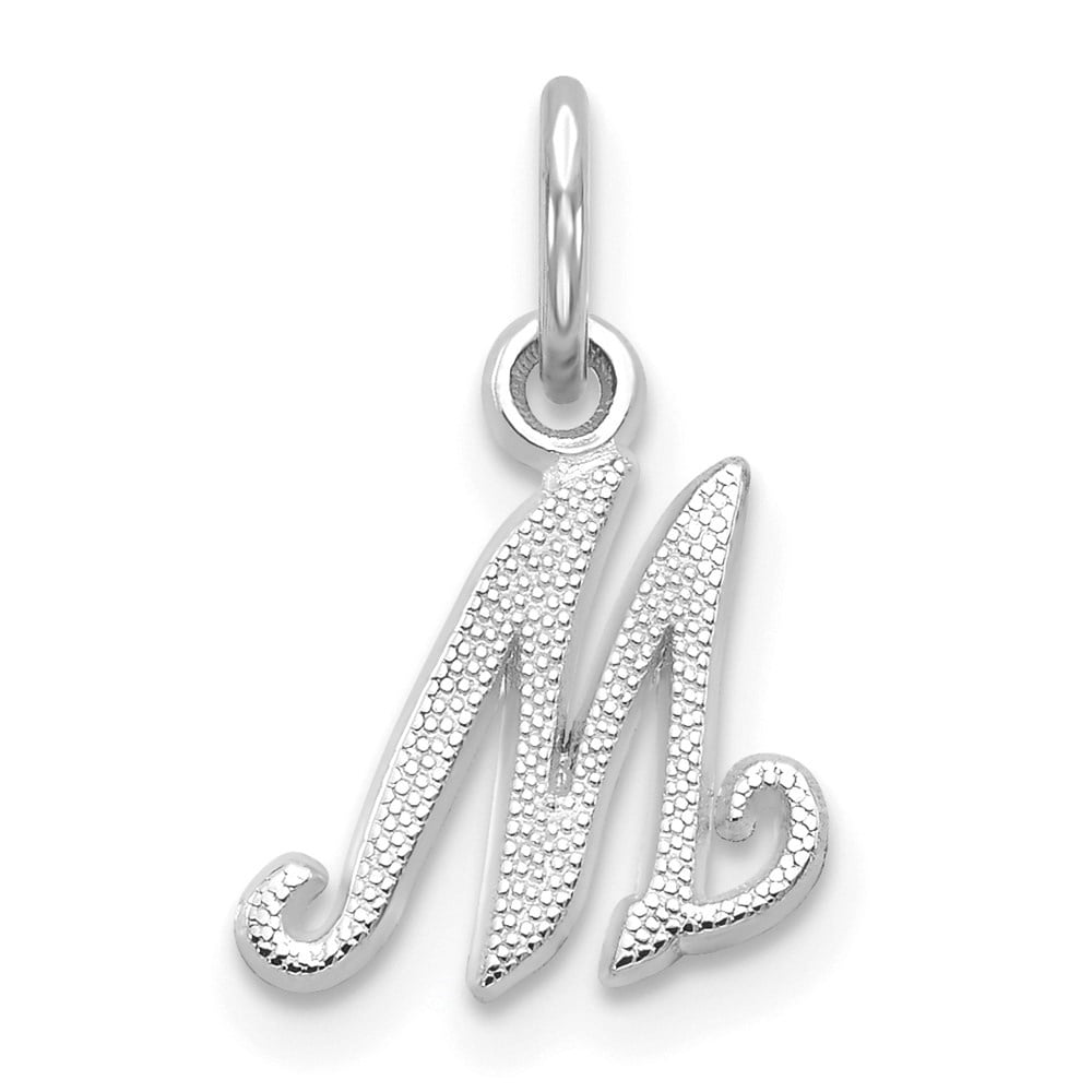 Diamond2Deal 10K White Gold Initial M Charm Pendant for Women - Walmart.com