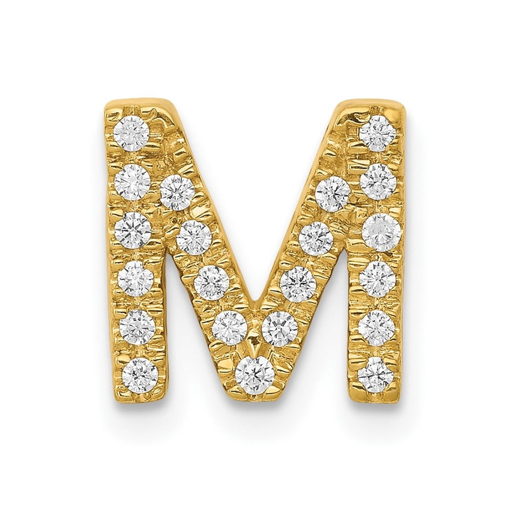 Diamond2Deal 10K Yellow Gold Diamond Letter M Initial Charm - Walmart.com