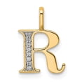 Diamond2Deal 10K Yellow Gold Diamond Letter R Initial Pendant - Walmart.com