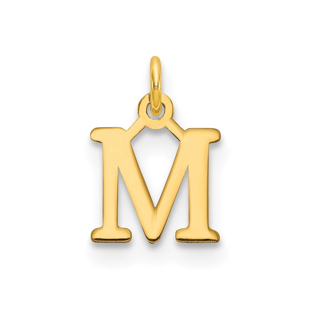 Diamond2Deal 10k Yellow Gold Cut-Out Letter M Initial Charm Pendant for ...