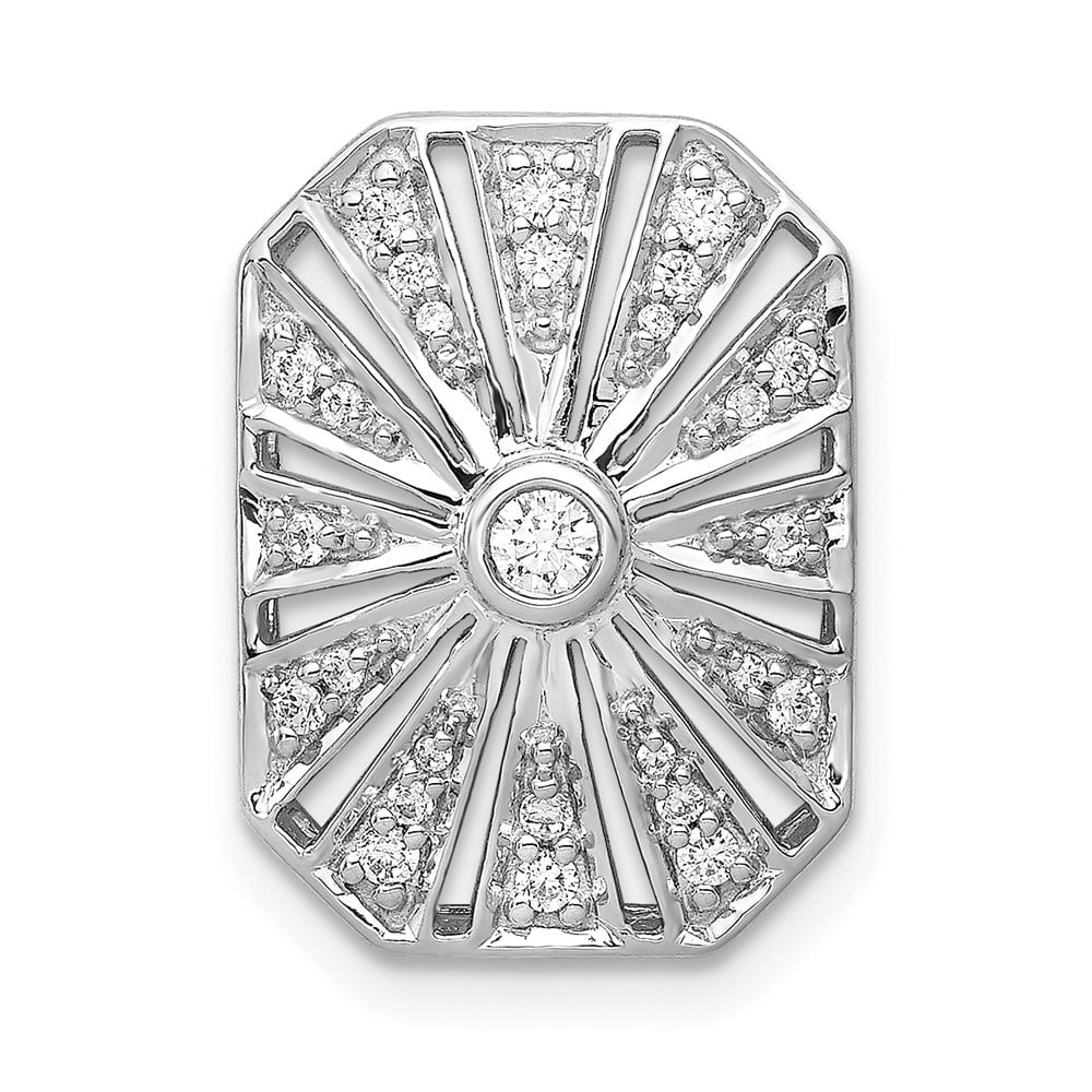 Diamond2Deal 14K White Gold 1/5 carat Diamond Vintage Chain Slide ...