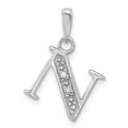 Diamond2Deal 14K White Gold Diamond Letter N Initial Pendant - Walmart.com