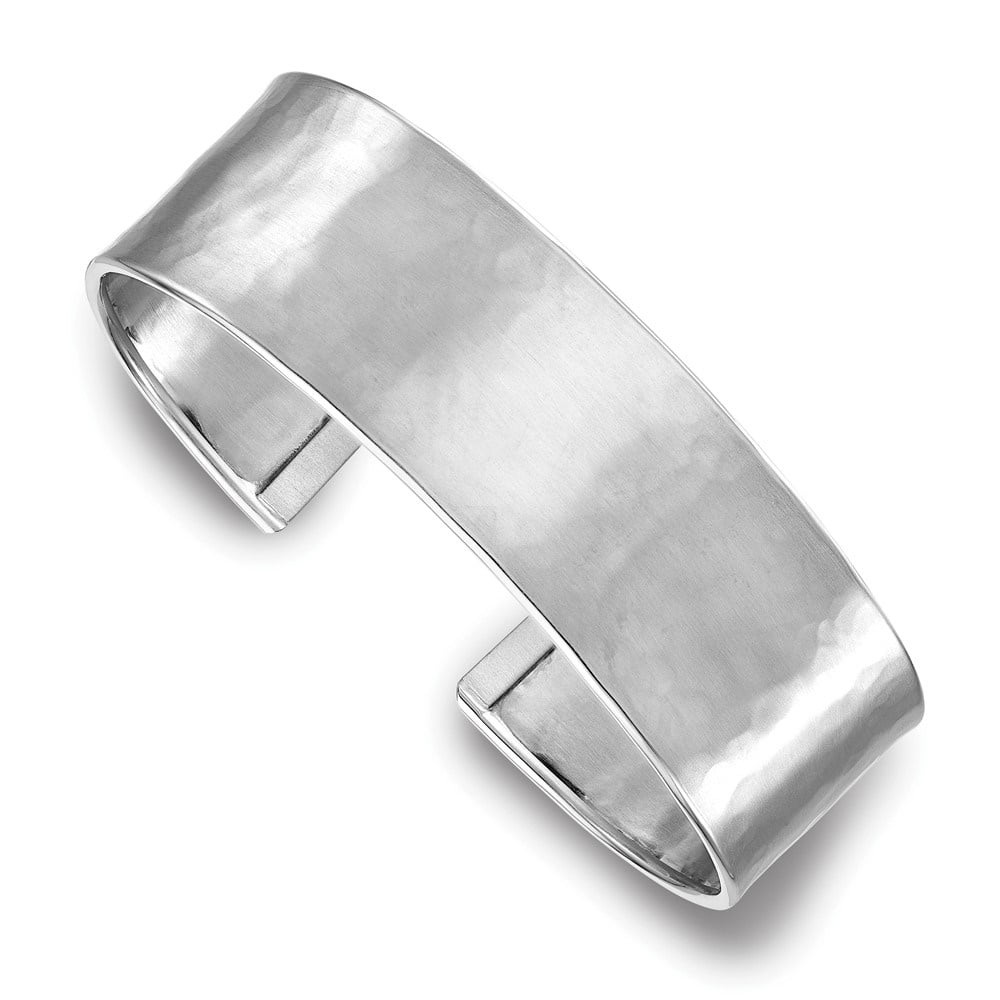 Diamond2Deal 14K White Gold Hammered 19mm Solid Cuff Bangle Bracelet for Women - Walmart.com