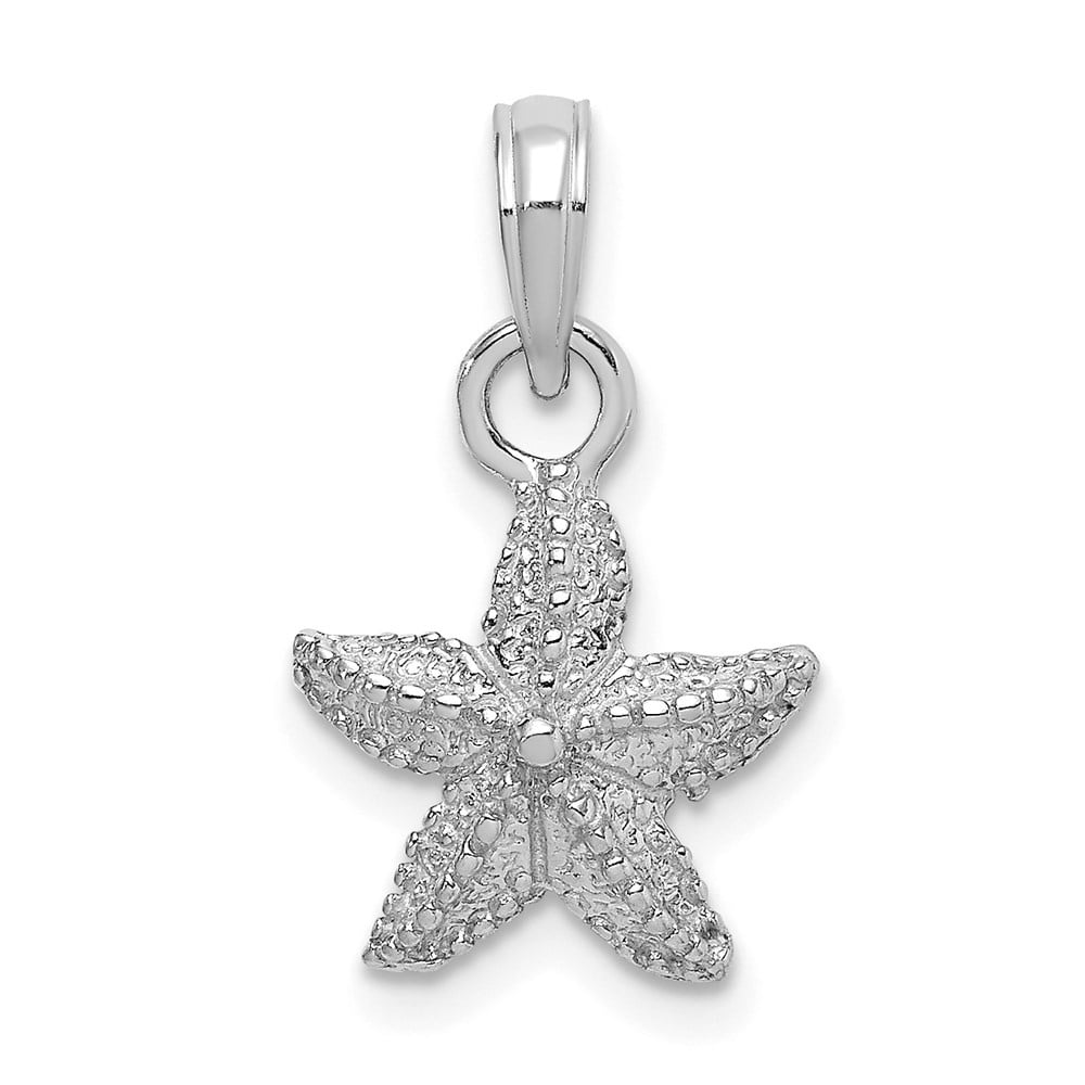 Diamond2Deal 14K White Gold Starfish Charm for Women (L-18 mm, W-11.9 ...