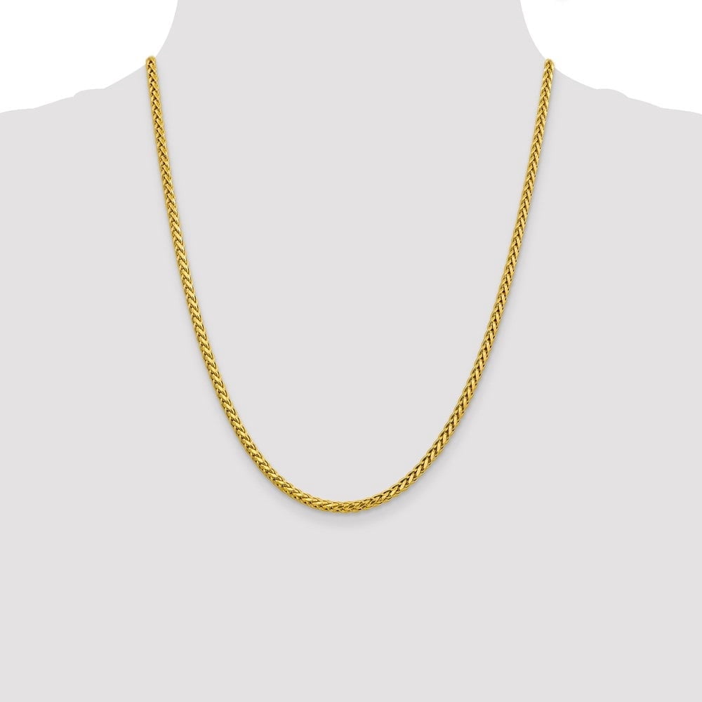 Diamond2Deal 14K Yellow Gold 3.1mm Semi-Solid Diamond-Cut Wheat Chain ...
