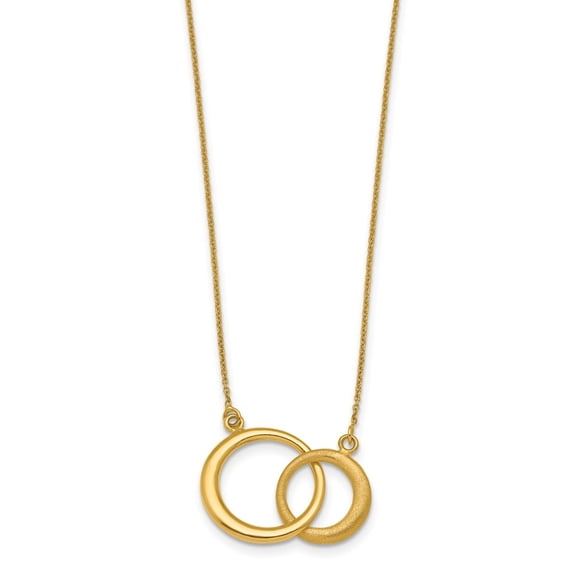 Diamond2Deal 14K Yellow Gold Polished and Satin Interlocking Circles ...
