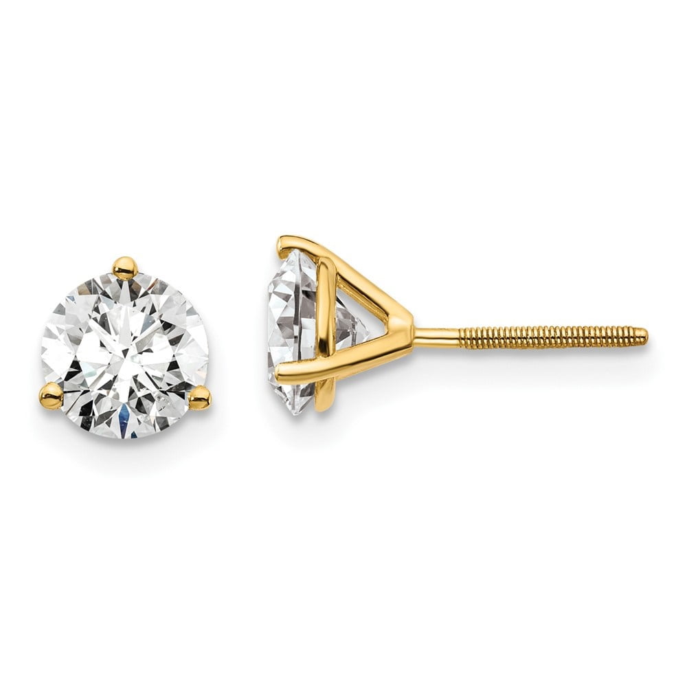 Diamond2Deal 14k 1 1/2 carat Lab Grown Diamond VS/SI+ G+ Round Complete ...
