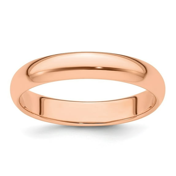 Diamond2Deal 14k Rose Gold 4mm Half Round Wedding Band for Women Size 9 ...