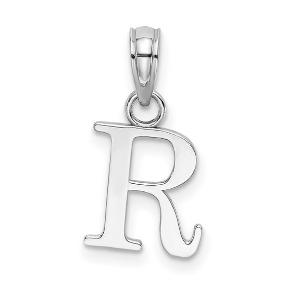 Diamond2Deal 14k White Gold Block Letter R Initial Pendant for Women ...