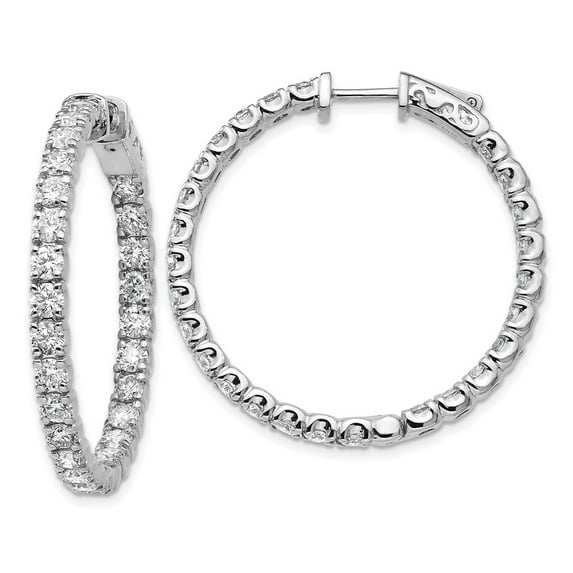 Diamond2Deal 14k White Gold Lab Grown Diamond SI+, H+, Round Hoop w ...