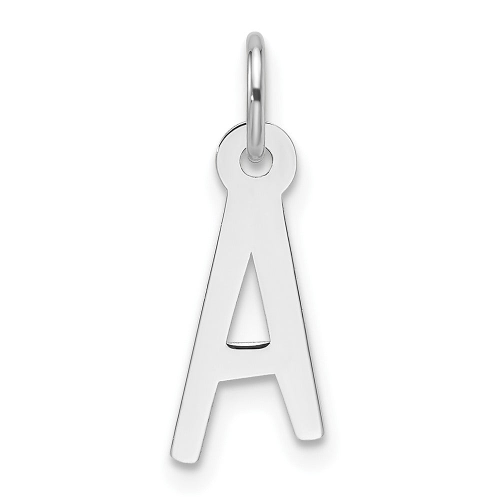 Diamond2Deal 14k White Gold Slanted Block Letter A Initial Charm for ...