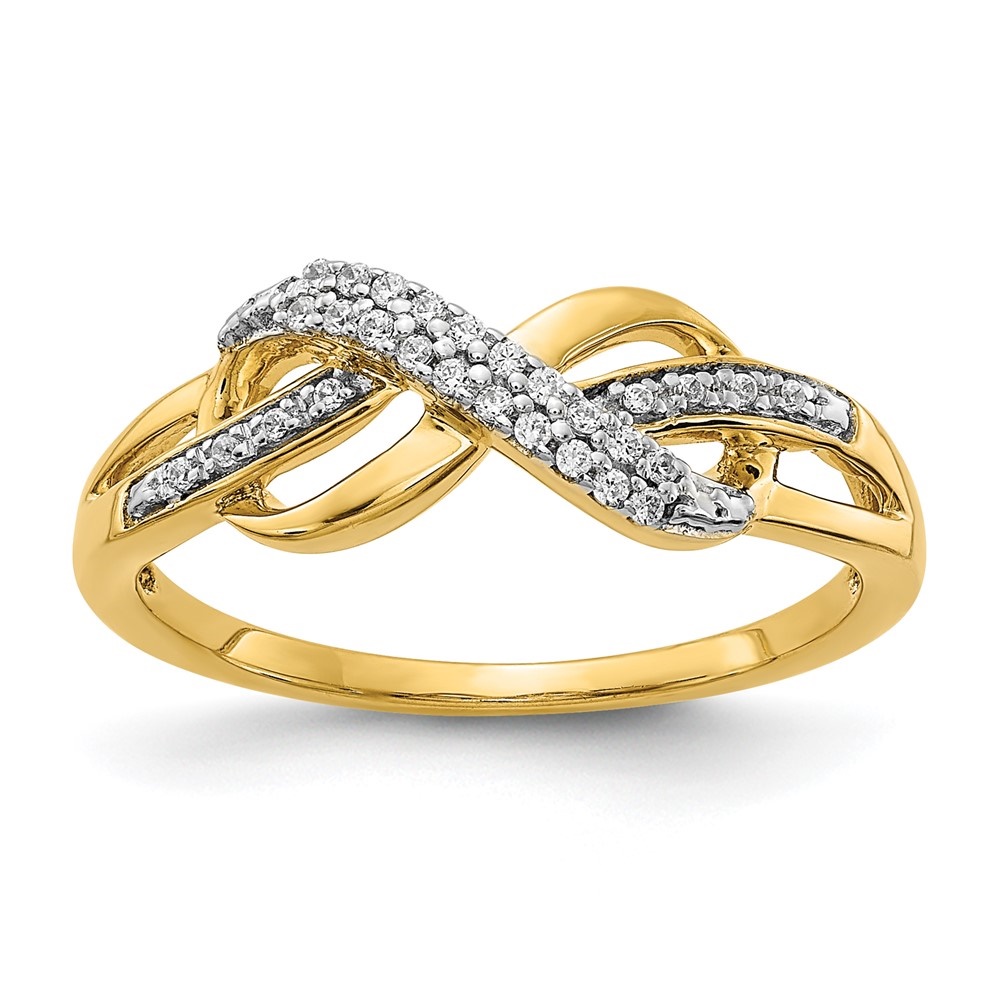 Diamond2Deal 14k Yellow Gold Lab Grown Diamond Infinity Symbol Ring for ...
