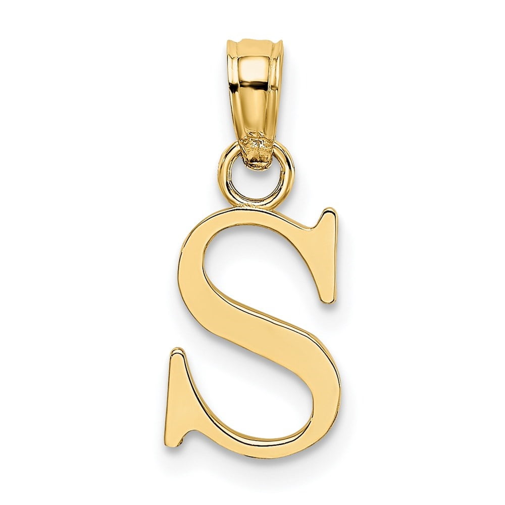 Diamond2Deal 14k Yellow Gold Letter S Initial Pendant for Women ...