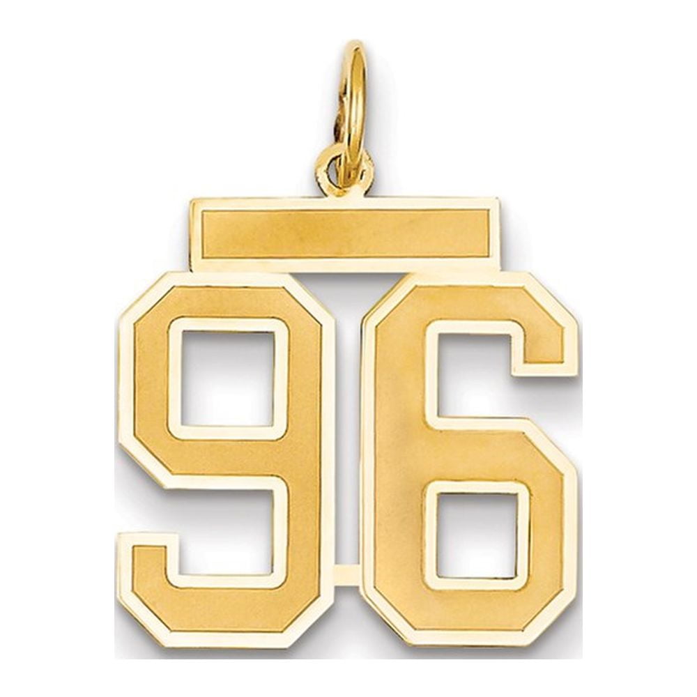 Diamond2Deal 14k Yellow Gold Medium Satin Number 96 Charm Pendant for ...