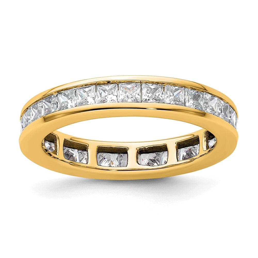 Diamond2Deal 14k Yellow Gold Polished Size 8.5 Channel-set 2 carat ...
